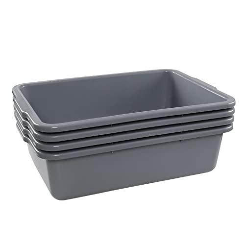 Tstorage 36 Liter Commercial Large Plastic Bus Box, Restaurant Bus Tubs, 4 Packs