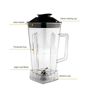 OUDE HOWER 64 OZ Container Blender Pitcher With Blade and Lid Blender Cup Replacement Accessories Fit for Vitamix 5200 5300 A2300 A2500 A3500 VM0101E VM0102 VM0103 VM0158 VM0197