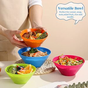 Evanda Plastic Bowls Set 12 Pieces, 3 Sizes 14/20/25oz Unbreakable Reusable Light Weight Bowl for Cereal, Noodle, Soup, Pasta, Ramen, Popcorn, Ice Cream, Fruit, Salad and All Purpose