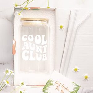 Aunt Gifts - Gifts For Aunt From Niece, Nephew - Birthday Gifts For Aunt, New Aunt, Aunties - Best Aunt Ever Gifts For Aunt, Aunt Announcement, Promoted To Aunt - 16 Oz Coffee Glass