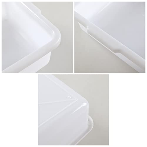 Leendines 13 Liters Plastic Bus Tray, Commercial Wash Basin Bus Tub Set of 4, White