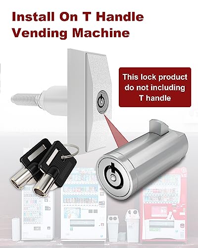 Naissian Universal Vending Machine Lock with Keys Aliked,Tubular Cylinder Lock Compatible for Pepsi,Coke Machine, Snack Machine Coffee Maker, 32MM，Pack of 1, 6 Keys Aliked