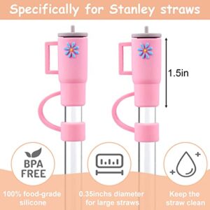 AIERSA Straw Cover Cap,4Pcs Silicone Straw Topper Compatible with Stanley 30&40 Oz Tumbler with Handle