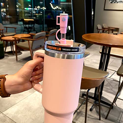 AIERSA Straw Cover Cap,4Pcs Silicone Straw Topper Compatible with Stanley 30&40 Oz Tumbler with Handle