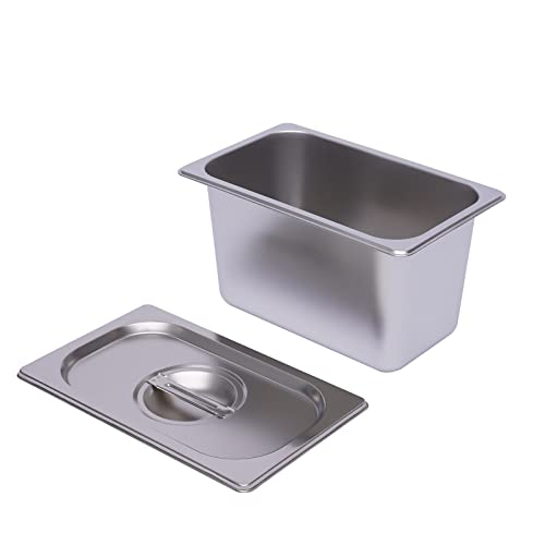 4-Pan Bain Marie Steam Table, Commercial Countertop Steam Table Food Warmer 600W 16.9Qt Stainless Steel Electric Food Soup Warmer with Lid and Tap for Restaurant, Buffet Catering