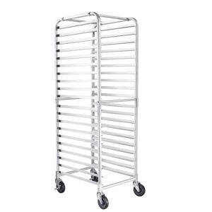 hardura 20 tier bun pan rack, bakery rack with casters, nsf home commercial kitchen, aluminum storage cooling sheet pan rack,20"x26"x69"h