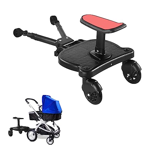 Universal Stroller Board | Stroller Attachment for Toddler to Ride | Stand and Seat Options | Buggy Board for Stroller | Big and Sturdy Wheels