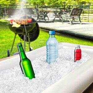 Inflatable Ice Serving Buffet Bar with Drain Plug - BBQ Picnic Pool Party Supplies Buffet Salad Food & Drinks Tray for Party Picnic & Camping (Pack of 1, 53 * 25,6 inches)