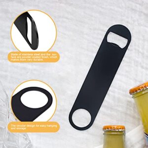 4 PACK Stainless Steel Flat Bottle Opener, Beer Bottle Opener, 7inch, with Exquisite Packaging, for Kitchen, Bar or Restaurant, Black,