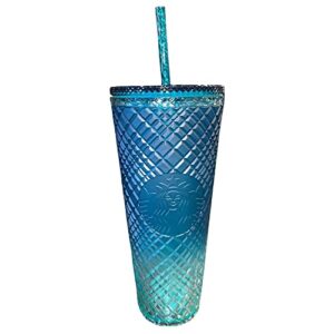 starbucks 2023 green gradient ombre jeweled venti cold cup tumbler, 24 oz