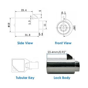 Puyueo Vending Machine Lock Keyed Alike Vending Machine Lock with Tubular Keyway Pop Machine Lock 5 Packs