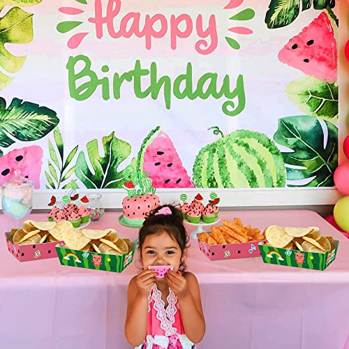 Nabenkalu Cartoon Melon Paper Food Trays 24pcs Watermelon Snack bowl for Kid Theme Birthday Decoration Baby Shower Party Supplies