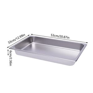 6 Pack Full Size Stainless Steel Steam Hotel Pan 20.87 x 12.99 x 2.5 In Steam Table Pan Food Service Pan for Party, Kitchen, Restaurant, Hotel