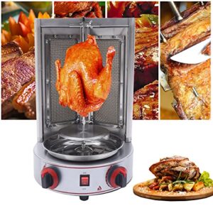 PIAOCAIYIN Vertical Rotisserie, Rotisserie Machine, Shawarma Grill Machine, Gas Vertical Broiler Shawarma Machine, With 2 Burners Shawarma Machine for Restaurant Dinner Home Kitchen