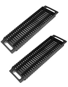 qwork antistatic esd circulation rack shelf, 2 pack dual- ear antistatic pcb tray rack, esd shelf storage turnover rack, 47 x 14 x 3.5cm, black