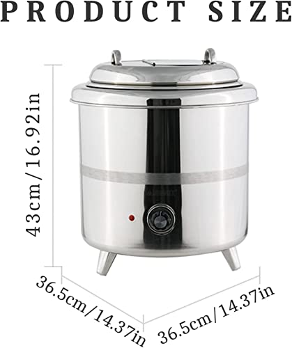 ANSNAL Stainless Steel Commercial Grade Soup Kettle, 380 W Portable Food Soup Kettle Warmer with Inner Tank, for Buffet, Restaurant, Party, Event, and Catering