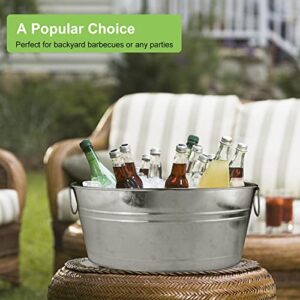 HOMKULA Ice Buckets for Parties - Galvanized Beverage Tub, Beer Buckets for Bars, Large Wine Ice Buckets, Drink Buckets, 2 Pack x 2.5 Gallons