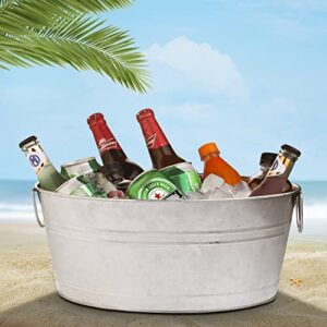 HOMKULA Ice Buckets for Parties - Galvanized Beverage Tub, Beer Buckets for Bars, Large Wine Ice Buckets, Drink Buckets, 2 Pack x 2.5 Gallons