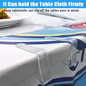 Kitnish 16PCS Clear Plastic Tablecloth Clips,Transparent Clear Tablecloth Clips, Plastic Table Cloth Hold Down Clips Table Cloth Holder for Meeting Party Indoor Outdoor Events