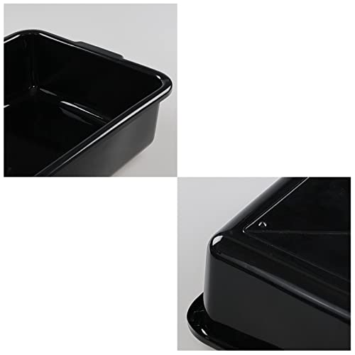 Easymanie 13 L Commercial Bus Tub Box, 4 Pack, Dishpans for Restaurants, Black