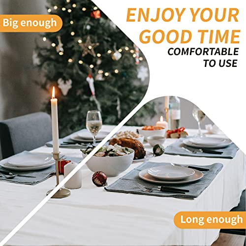 BTYOLFUP 10pcs Premium White Plastic Tablecloth for Rectangle Table 54" x 108", Elegant Plastic Table Cloth Cover, White Disposable Tablecloth for Party or Picnic