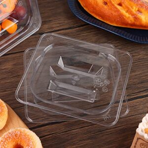 10 Pack 1/6 Size Clear Food Pan Lids Polycarbonate Universal Handled Food Pan Lid plastic Pan Lid with Handle Restaurant Commercial Hotel Food Pan Cover 6.9 x 6.3 Inch for Food Fruits Vegetables