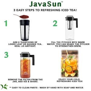 JavaSun Deluxe Iced Tea Maker, Large 2 quarts, Pitcher, Iced Tea Jug, BPA Free