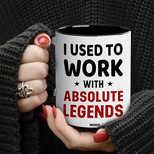 WHIDOBE I Used To Work With Absolute Legend Coworker Retirement New Job Goodbye Workplace Office Boss, Women, Men, Going Away, Colleague, Farewell, Leaving, Good Luck New Job Coworker Accent Mug 11OZ