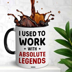 WHIDOBE I Used To Work With Absolute Legend Coworker Retirement New Job Goodbye Workplace Office Boss, Women, Men, Going Away, Colleague, Farewell, Leaving, Good Luck New Job Coworker Accent Mug 11OZ