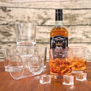 CUCUMI 11oz 6pcs Whiskey Glasses Old Fashioned Glasses Includes Chilling Stones, Ice Clip, Scotch Rocks Glasses Bourbon Glassware Gifts for Men