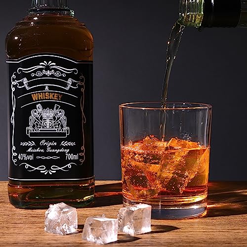 CUCUMI 11oz 6pcs Whiskey Glasses Old Fashioned Glasses Includes Chilling Stones, Ice Clip, Scotch Rocks Glasses Bourbon Glassware Gifts for Men