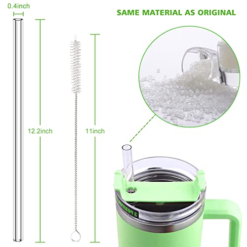 Replacement Straw for Stanley Cup 40oz 30oz Tumbler, 8 Pack Reusable Straws with Cleaning Brush for Stanley Adventure Travel Tumbler, Long Plastic Clear Straw for Stanley Cup Accessories