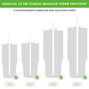 Replacement Straw for Stanley Cup 40oz 30oz Tumbler, 8 Pack Reusable Straws with Cleaning Brush for Stanley Adventure Travel Tumbler, Long Plastic Clear Straw for Stanley Cup Accessories