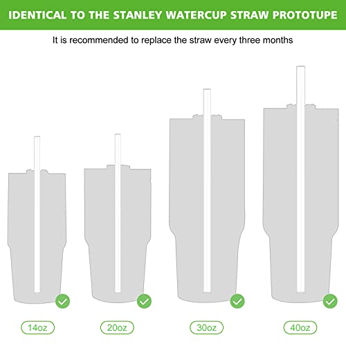 Replacement Straw for Stanley Cup 40oz 30oz Tumbler, 8 Pack Reusable Straws with Cleaning Brush for Stanley Adventure Travel Tumbler, Long Plastic Clear Straw for Stanley Cup Accessories