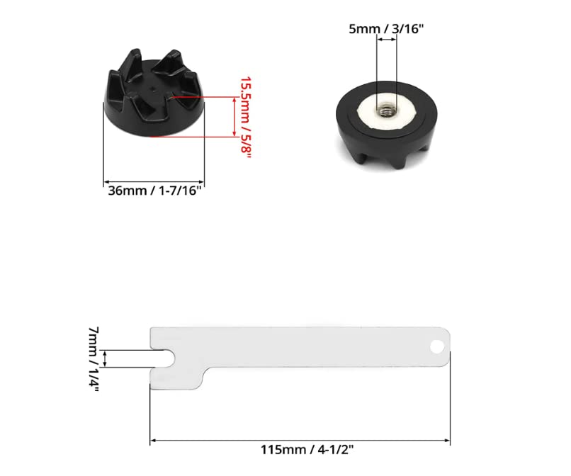 3 Packs SIGRIPEA Blender Coupler for KitchenAid 9704230 Blender Coupling Replacment Parts with 1 Wrench Compatible with KitchenAid WP9704230VP WP9704230