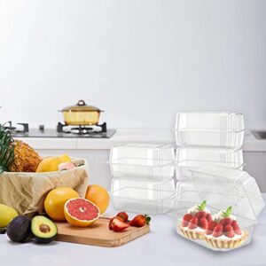 200 Pcs Clear Hoagie Container, 7.3 x 4.9 x 3.8 inch Plastic Hinged Food Container, Disposable Clamshell Take Out Food Containers for Salads, Hamburger, Fruit, Cake, Cookie, Sandwiches