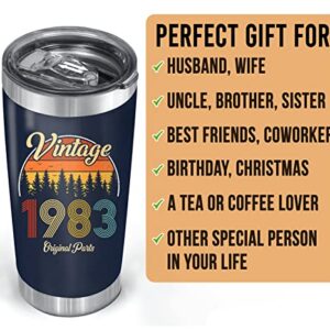 40th Birthday Gifts Women, Men - 40th Birthday Decorations Women, Men - 1983 40th Birthday Gift, 40 Year Old Birthday Gifts For Women Unique - Funny Happy 40th Turning 40 Cup Ideas - Tumbler 20 Oz