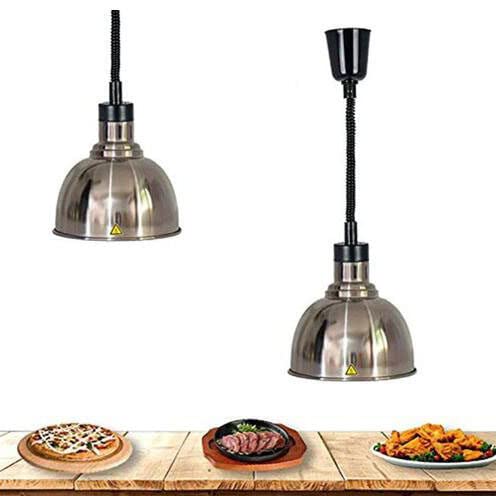 Hanging Food Heat Lamp, Food Warmer Lamp with 250W Bulb for Buffets Restaurant, Adjustable Height 60-180cm,2pack