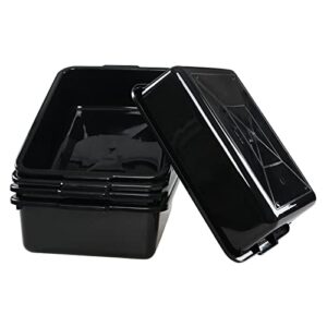 Ponpong 8 L Commercial Plastic Bus Box, Black Bus Tubs Restaurant, 5 Packs