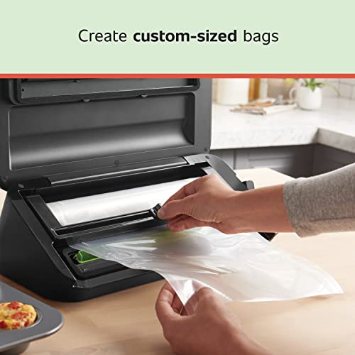 FoodSaver Vacuum Sealer Bags, Rolls for Custom Fit Airtight Food Storage and Sous Vide, 8" x 20' & FoodSaver 1-Pint Precut Vacuum Seal Bags, 28 Count, Clear