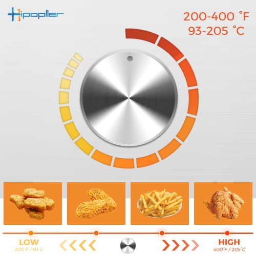 HIPOPLLER Gas Floor Fryer, 5 Tube Natural Gas Stainless Steel Fryer w/Single Drain Temperature Control for Restaurant 150000BTU