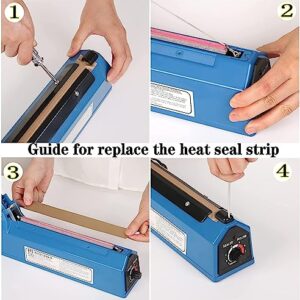 Impulse Sealer Replacement Parts 16 Inch Heat Seal Strips Teflon Tapes Sealer Replacement Element Grip Impulse Sealer Heating Element Service Spare Repair Kit-6 Pack