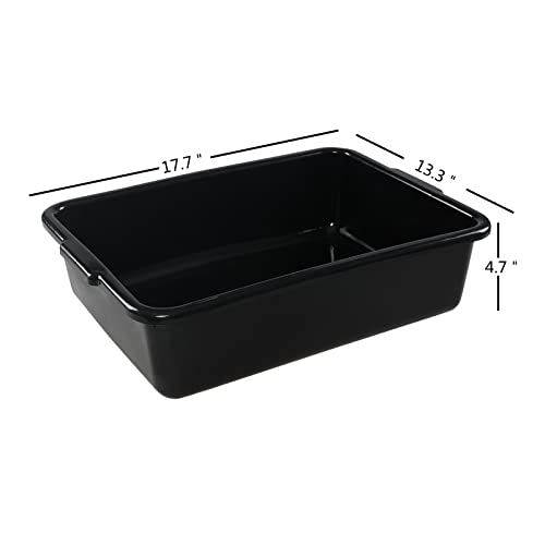 Cinkyou 13L 4-Pack Commercial Bus Tub, Plastic Bus Box, Black