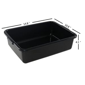 Cinkyou 5 Packs Black Plastic Commercial Bus Box, Small Bus Tubs, 8 Liters