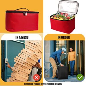 Tearom Insulated Food Delivery Bag Cooler Bags Insulated for Travel Pizza Delivery Bags for Cold and Hot Food Insulated Bags for Camping 1-Pack (red, 12 * 6 * 8)