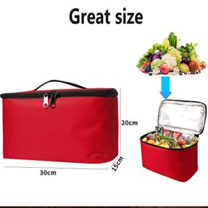 Tearom Insulated Food Delivery Bag Cooler Bags Insulated for Travel Pizza Delivery Bags for Cold and Hot Food Insulated Bags for Camping 1-Pack (red, 12 * 6 * 8)