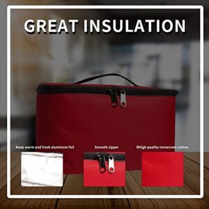 Tearom Insulated Food Delivery Bag Cooler Bags Insulated for Travel Pizza Delivery Bags for Cold and Hot Food Insulated Bags for Camping 1-Pack (red, 12 * 6 * 8)