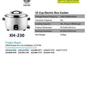 Commercial rice cooker 30 Cups Uncooked Rice Large Capacity, keep warm mode, NSF certified for restaurant, 110V, nonstick inner pot White xh-219