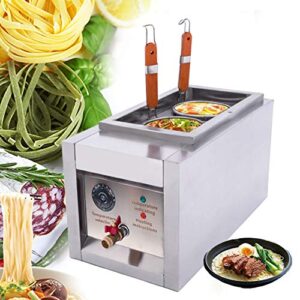 MARTEXBUY Noodle Cooking Machine, 2 Holes Electric Pasta Cooker Commercial Noodle Cooker, 2KW Pasta Cooking Tool, Stainless Steel Noodle Dumpling Maker with Noodle Filter