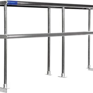 Express KitchQuip NSF Certified 18 Gauge Heavy Duty Stainless Steel Double Overshelf with Brackets 12"x96"